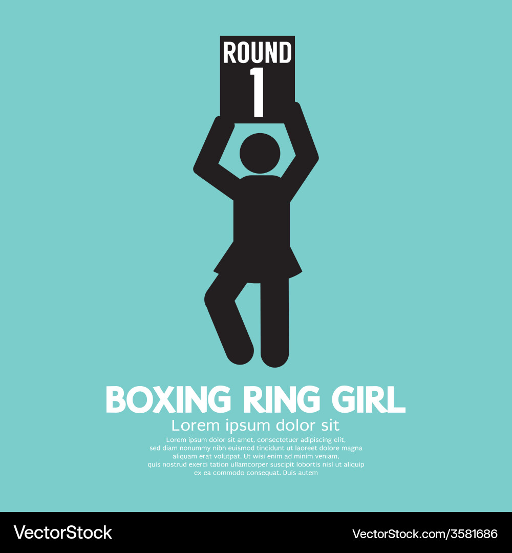 Boxing ring girl symbol Royalty Free Vector Image