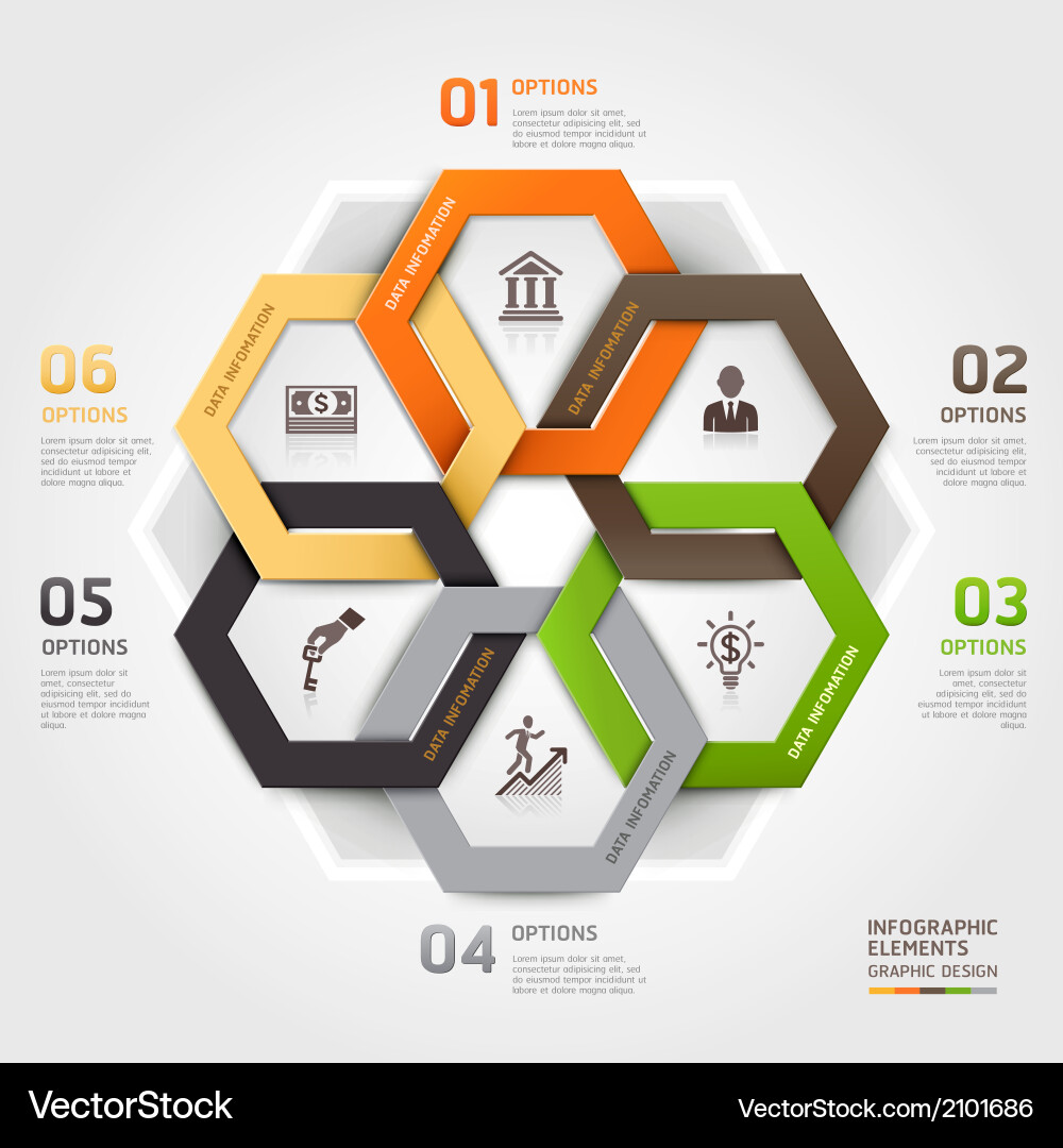 Business management circle origami style Vector Image
