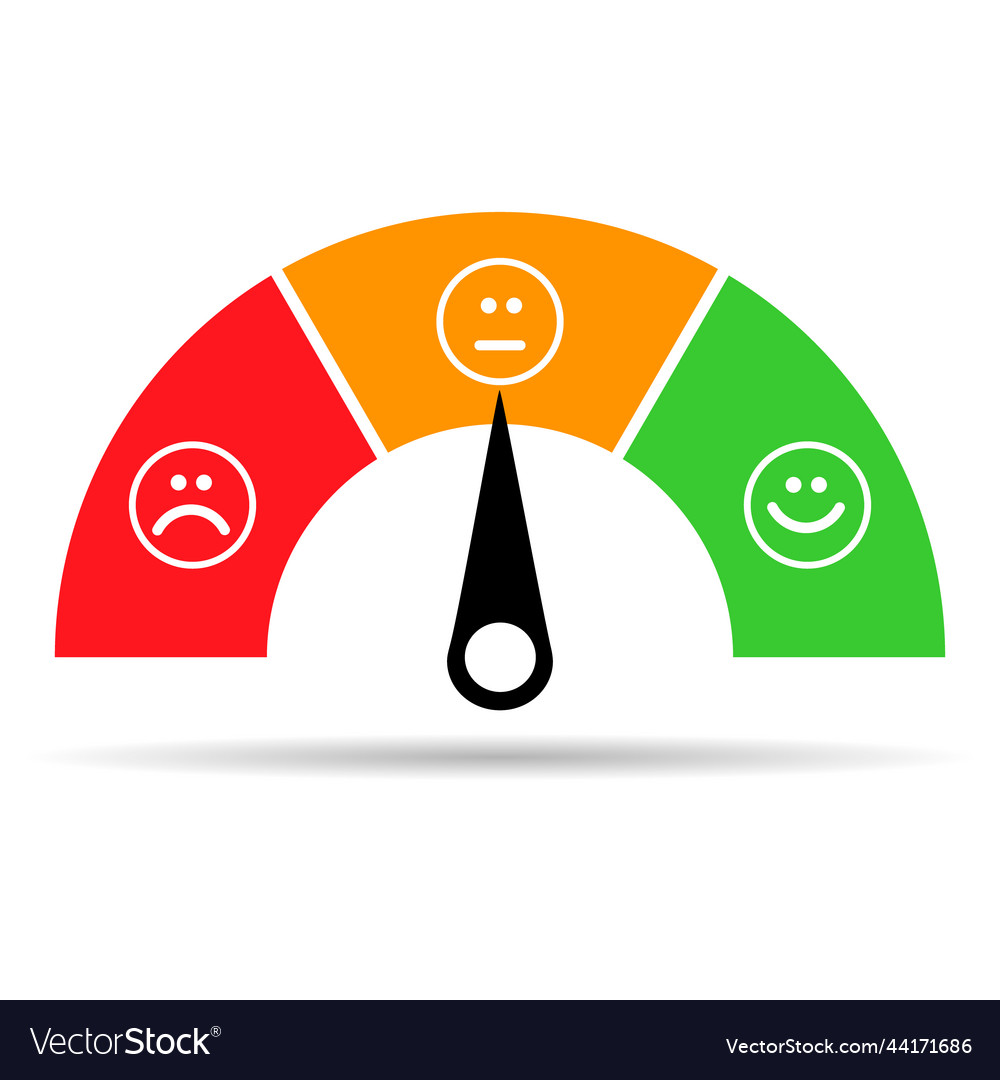 Customer satisfaction meter shadow icon graph Vector Image
