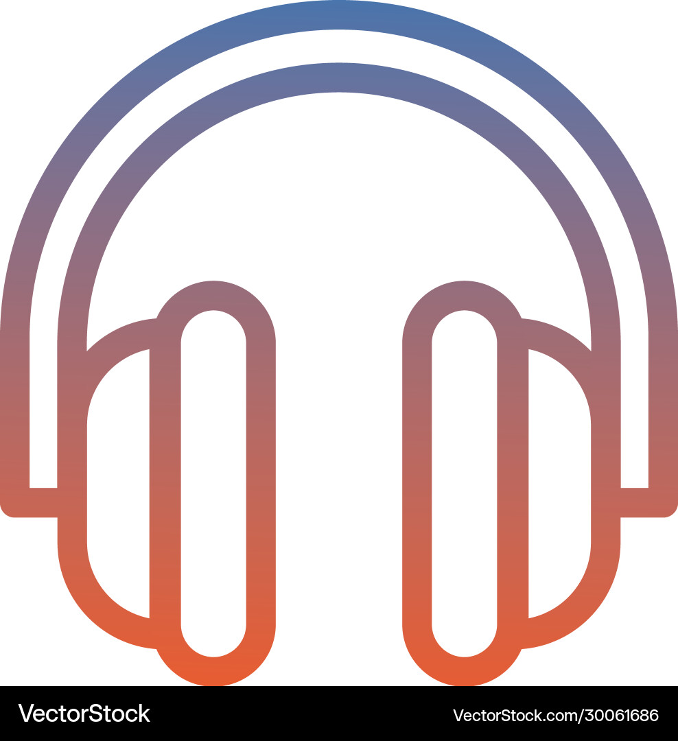 Earphones audio device isolated icon Royalty Free Vector