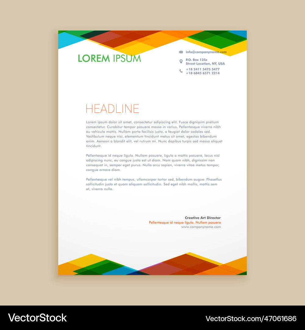 Elegant business letterhead template in creative Vector Image