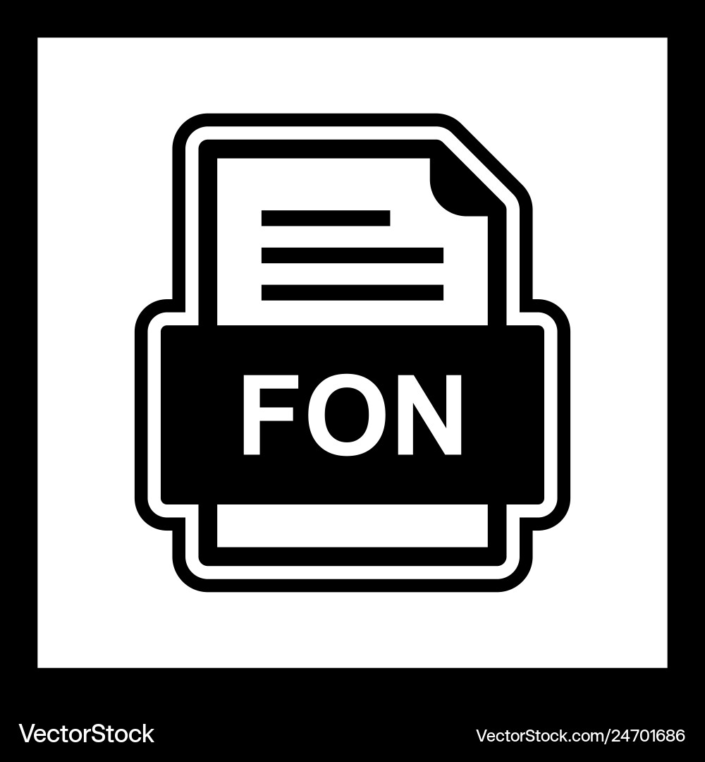 Fon file document icon Royalty Free Vector Image