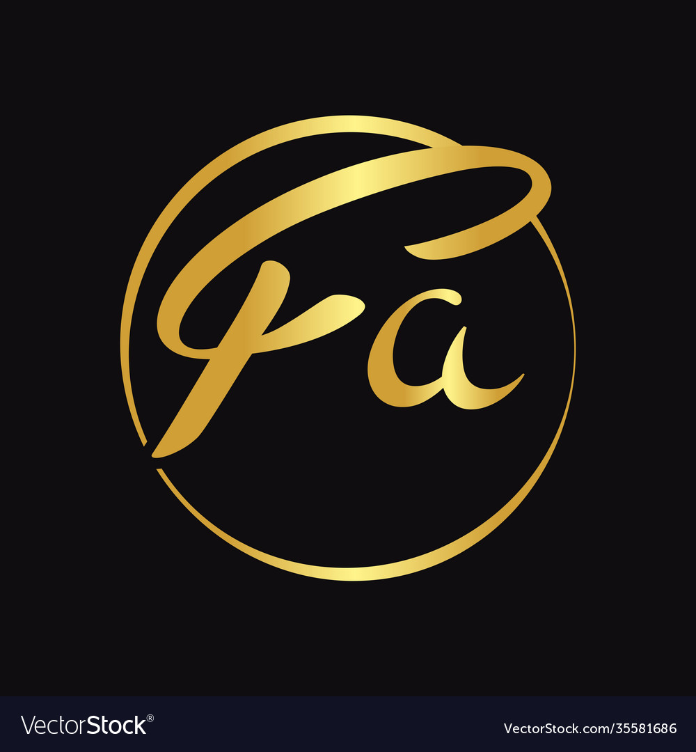 Initial fa script letter type logo design Vector Image