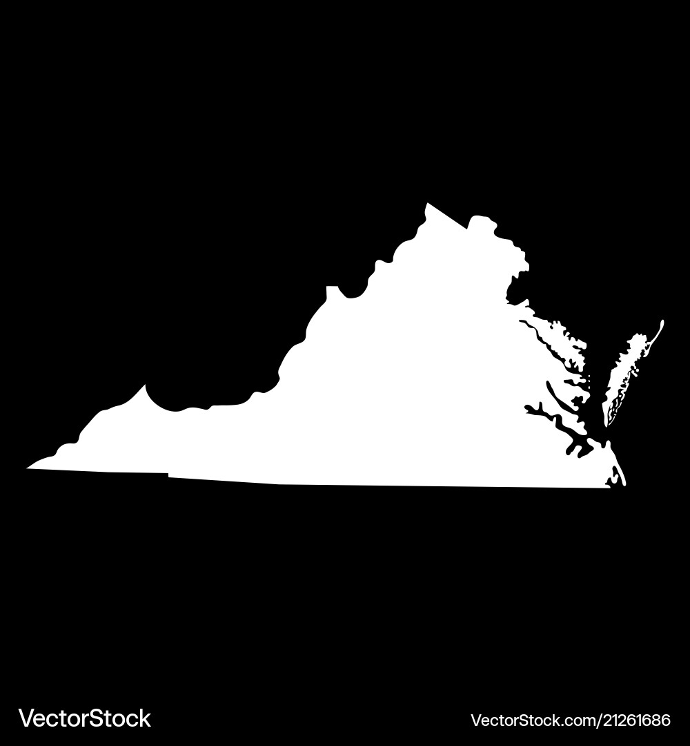 Map of the us state virginia Royalty Free Vector Image