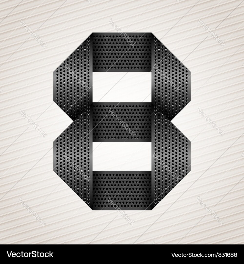 Number metal ribbon - 8 - eight Royalty Free Vector Image