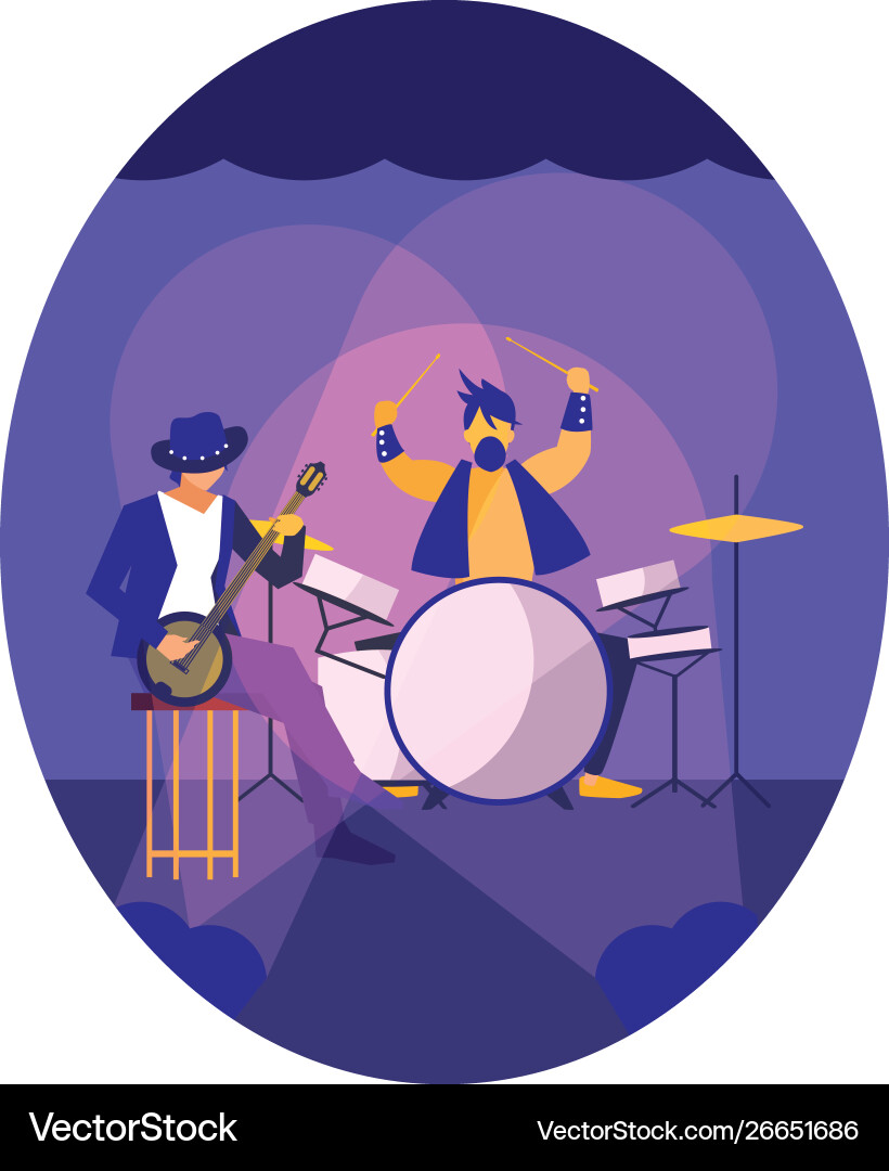 People musicians concert event design Royalty Free Vector