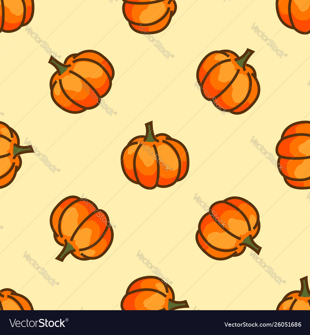 Pumpkin seamless pattern Royalty Free Vector Image