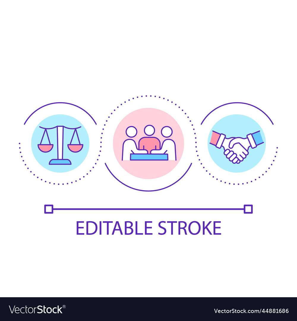 Regulate conflict loop concept icon Royalty Free Vector