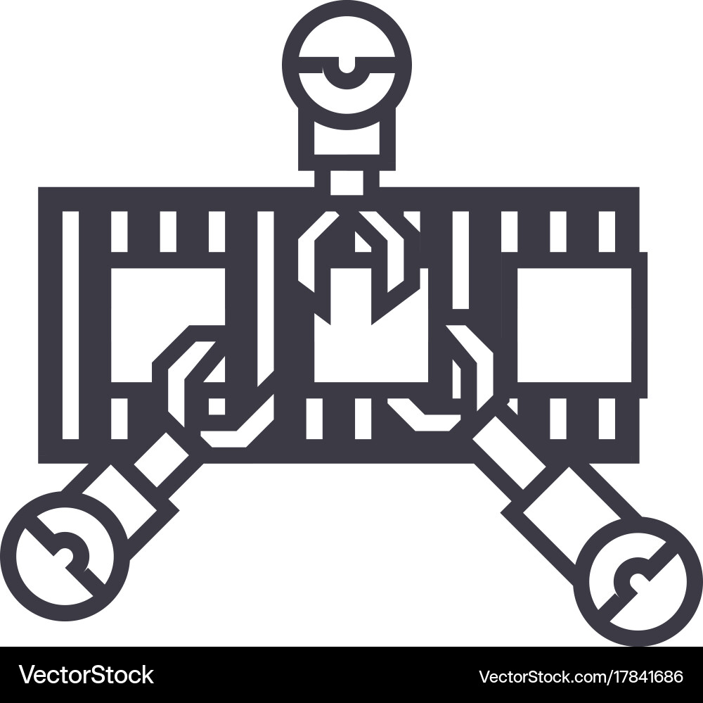 Robotics industry line icon sign Royalty Free Vector Image