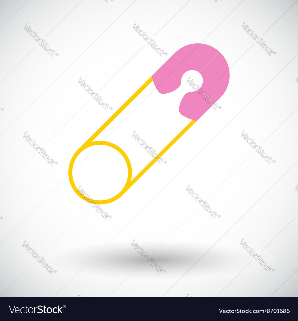 Safety pin flat icon Royalty Free Vector Image