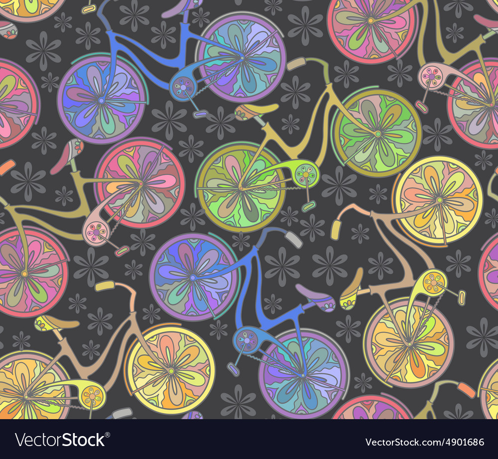 Seamless pattern with bicycles Royalty Free Vector Image