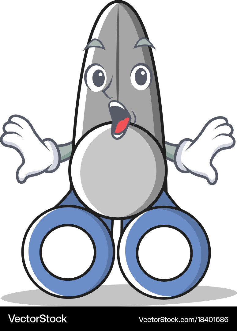 Surprised scissor character cartoon style Vector Image