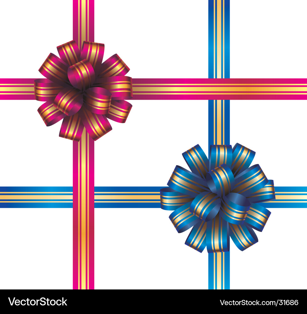 Two bows Royalty Free Vector Image - VectorStock