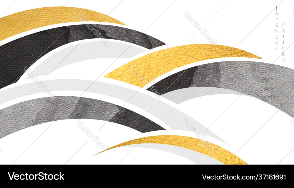 Abstract art background with gold and black Vector Image
