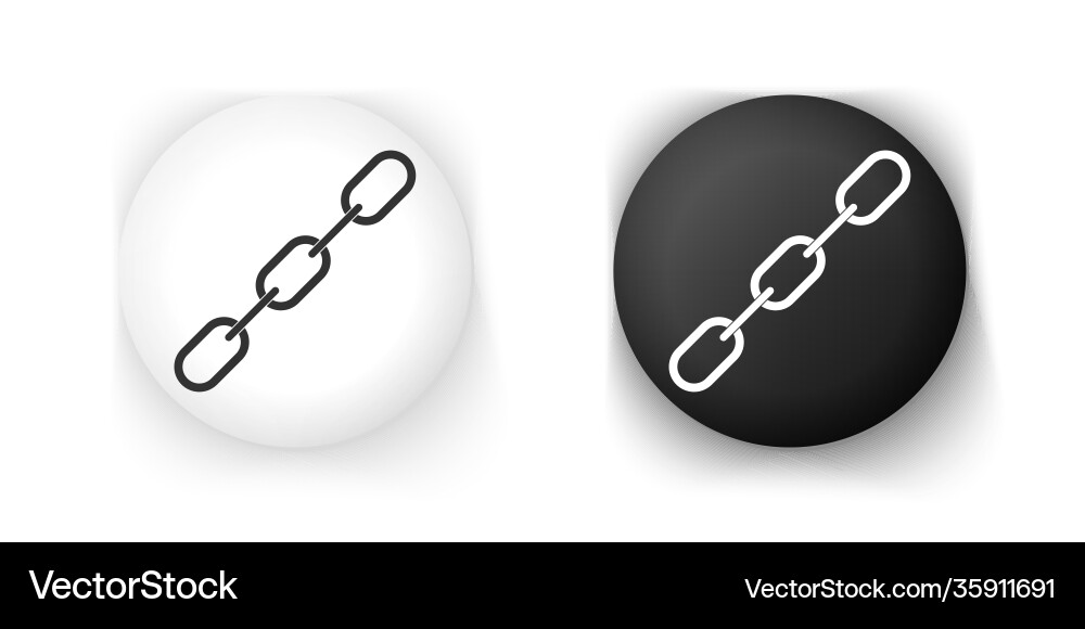 Black and white chain link icon isolated on white Vector Image