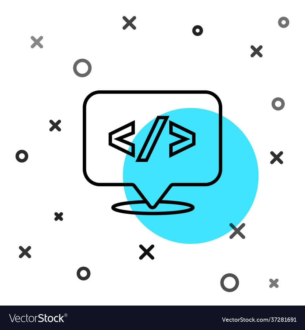 Black line web design and front end development Vector Image