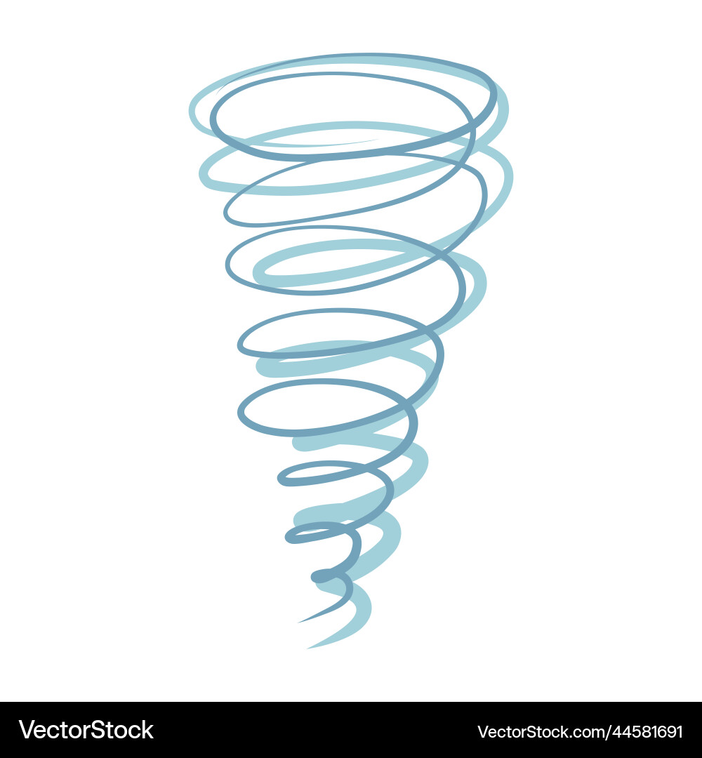 Cartoon hand drawn tornano hurricane icon Vector Image