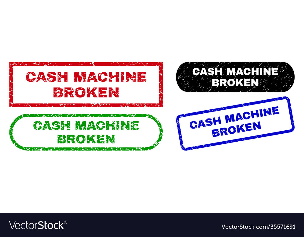 Cash machine broken rectangle watermarks using Vector Image