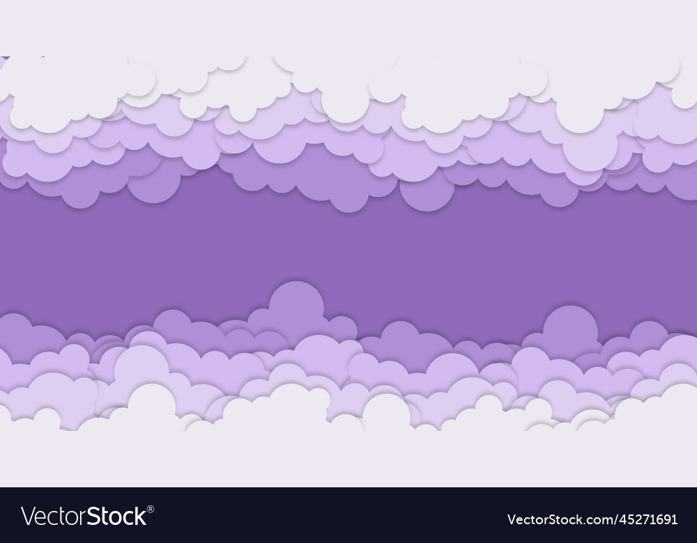 Cloudy paper art sky with cloud background Vector Image