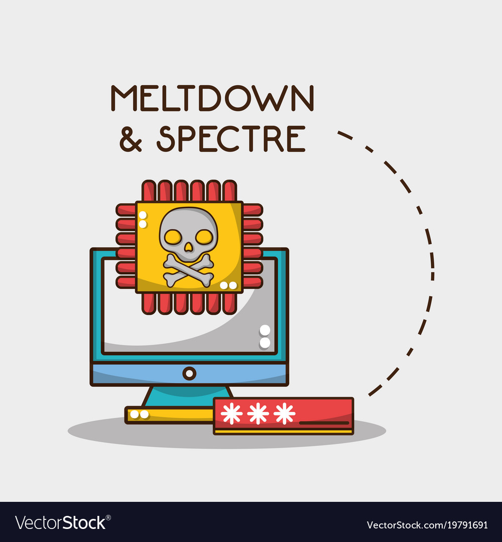Computer with code and chip skull virus Royalty Free Vector
