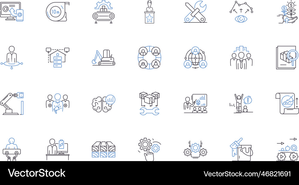 Educational institution line icons collection Vector Image