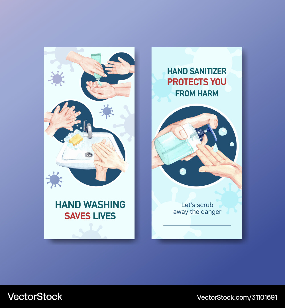Hand sanitizer flyer template design with protect Vector Image