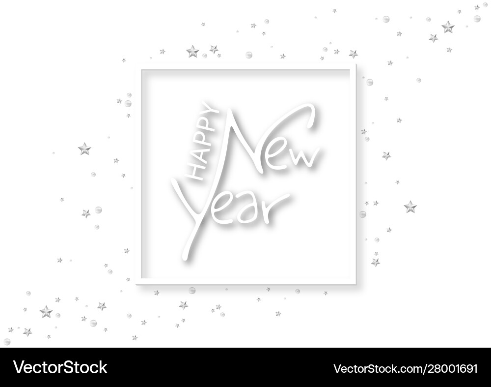 Happy new year lettering calligraphy text on white