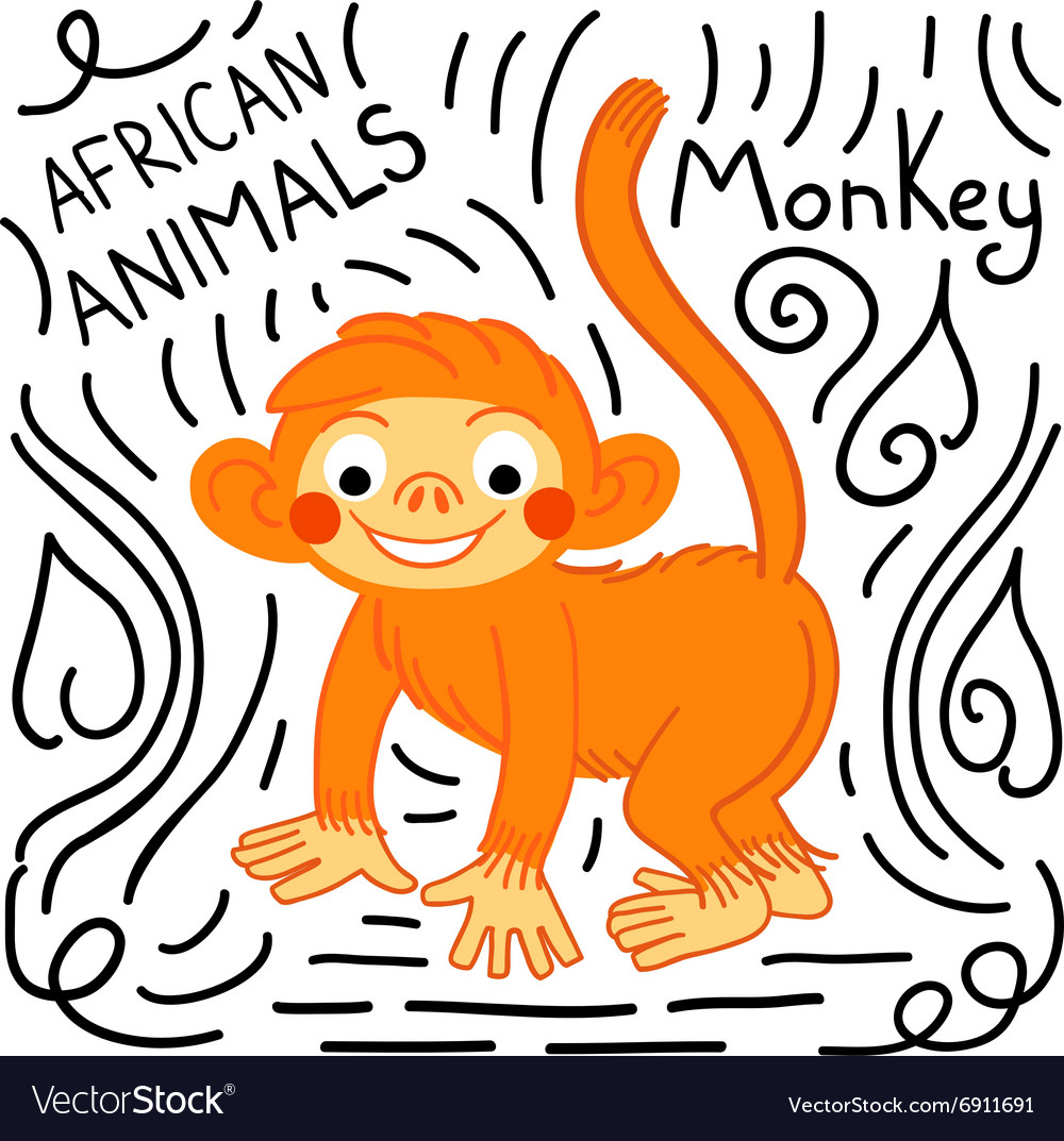 Monkey background isolated Royalty Free Vector Image
