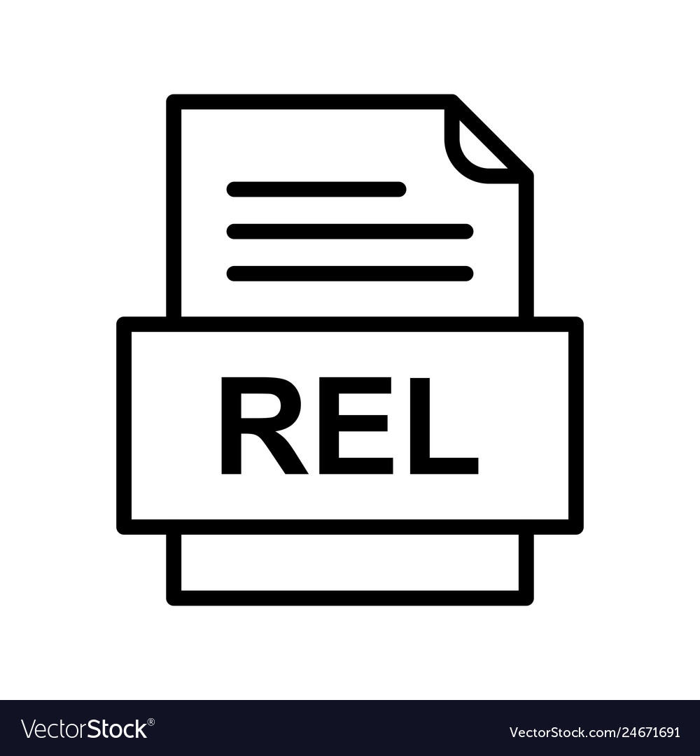 Rel file document icon Royalty Free Vector Image