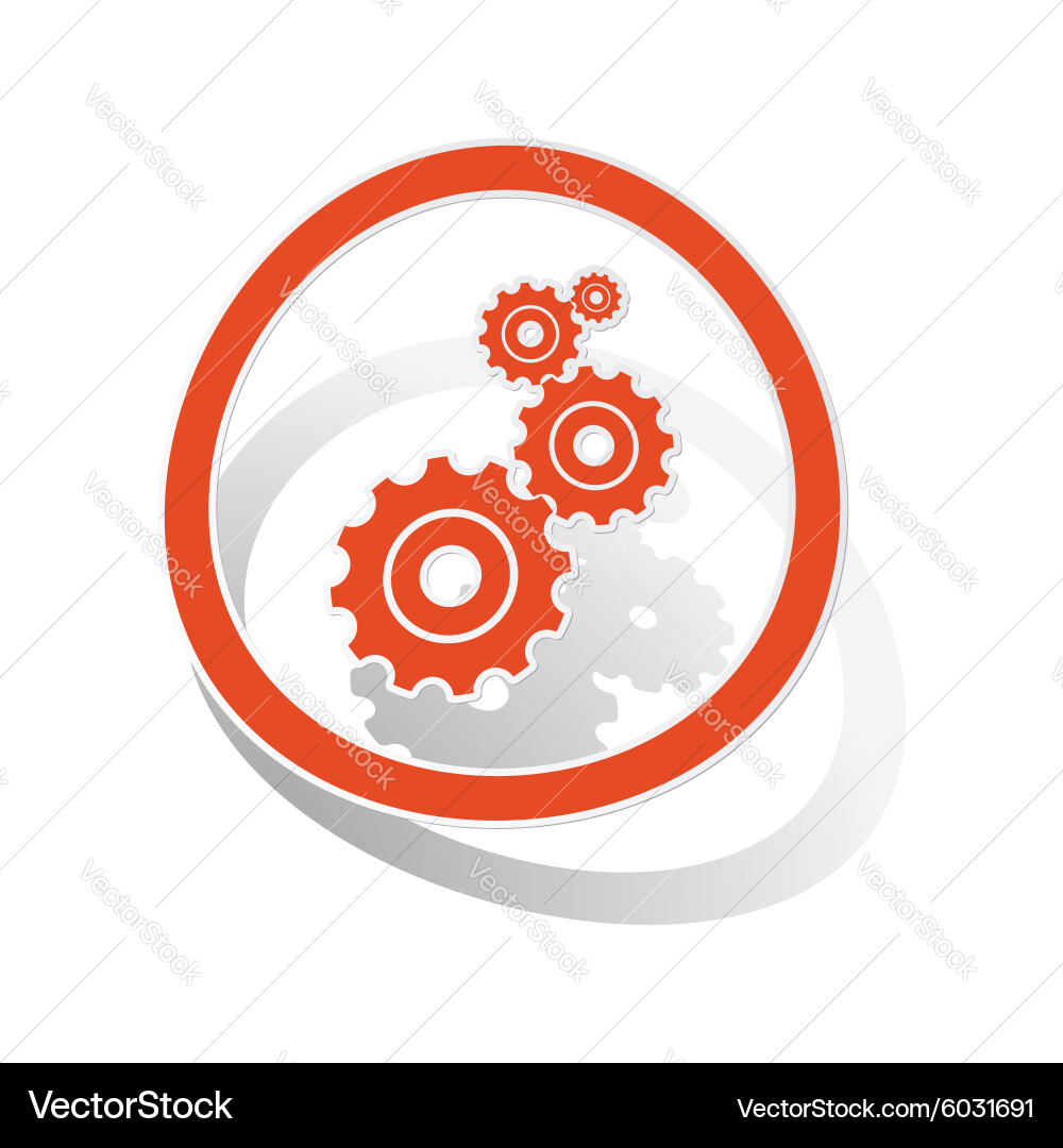 Settings sign sticker orange Royalty Free Vector Image