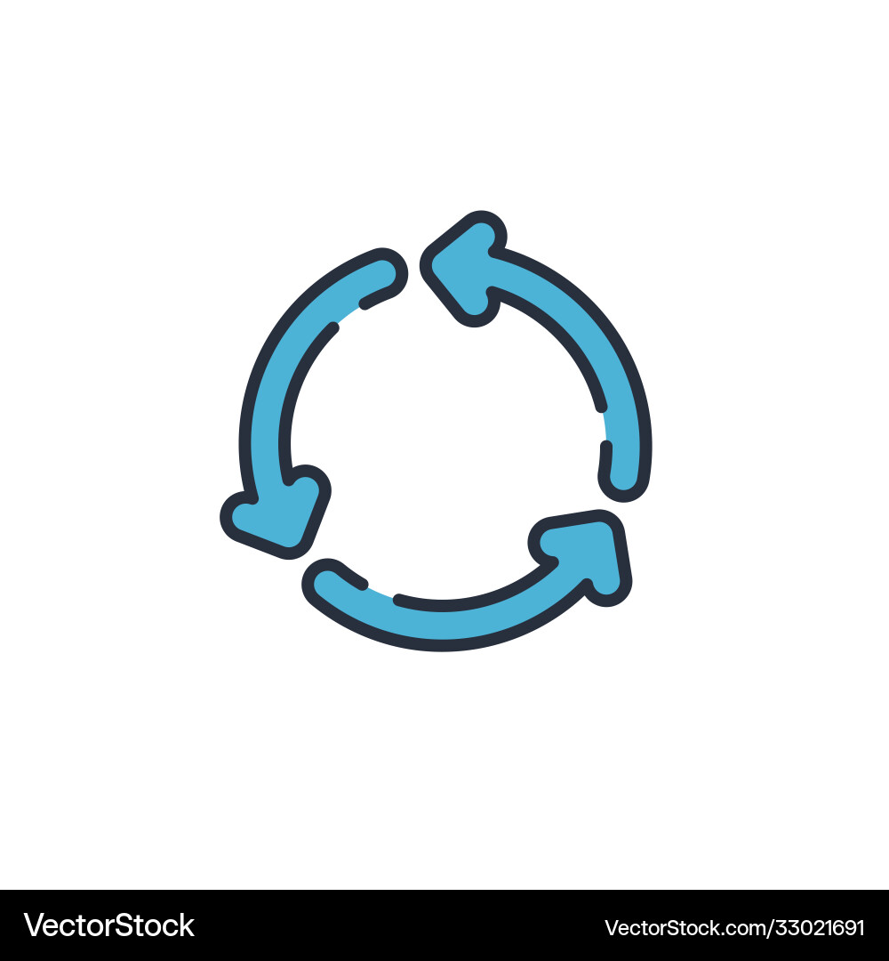 Three arrows cycle icon symbol isolated on white Vector Image