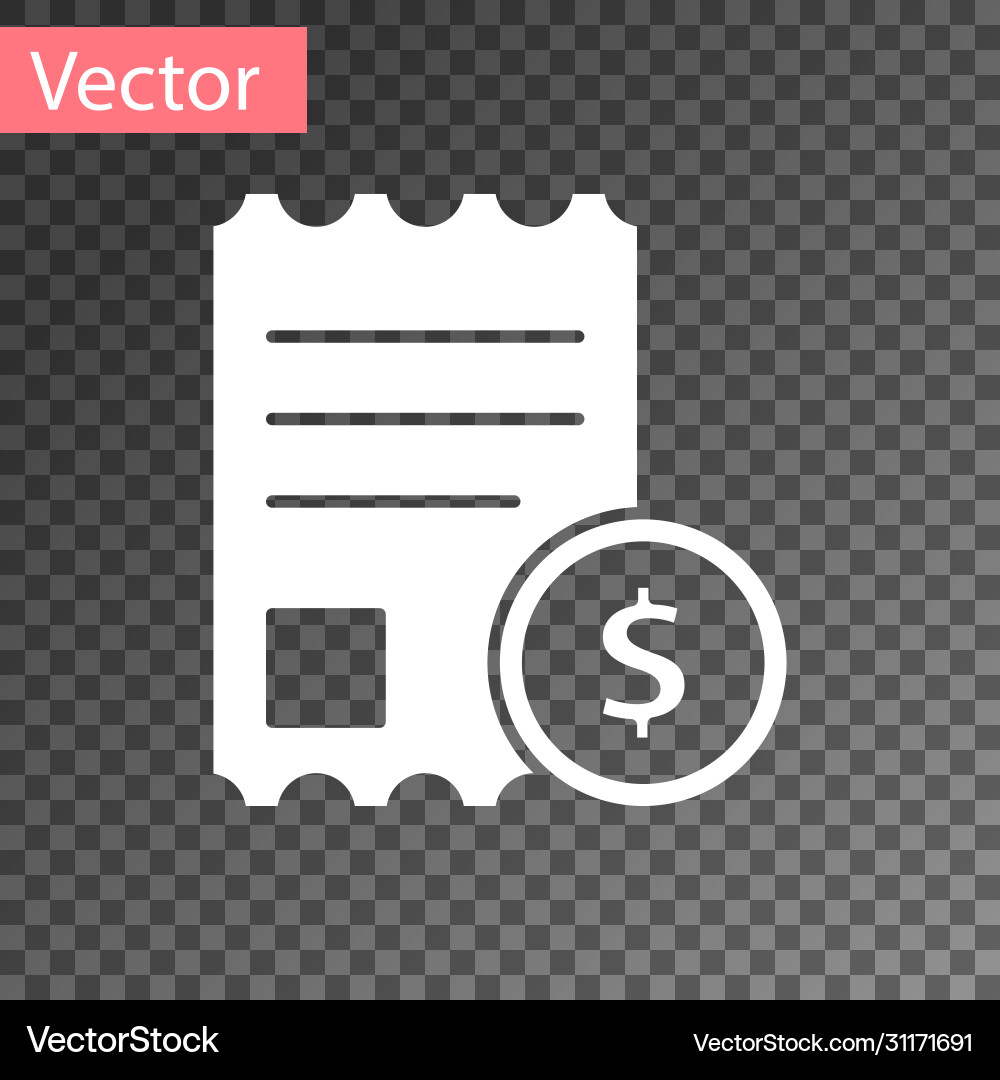 White paper check and financial icon Royalty Free Vector