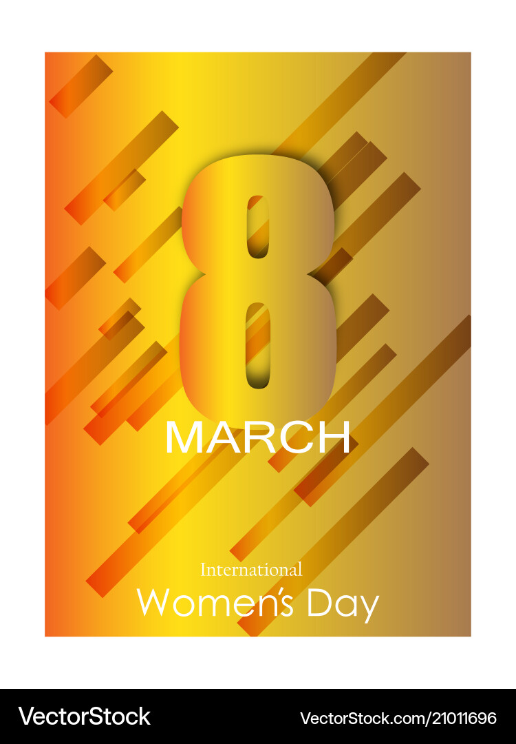 8 march greeting card template international Vector Image
