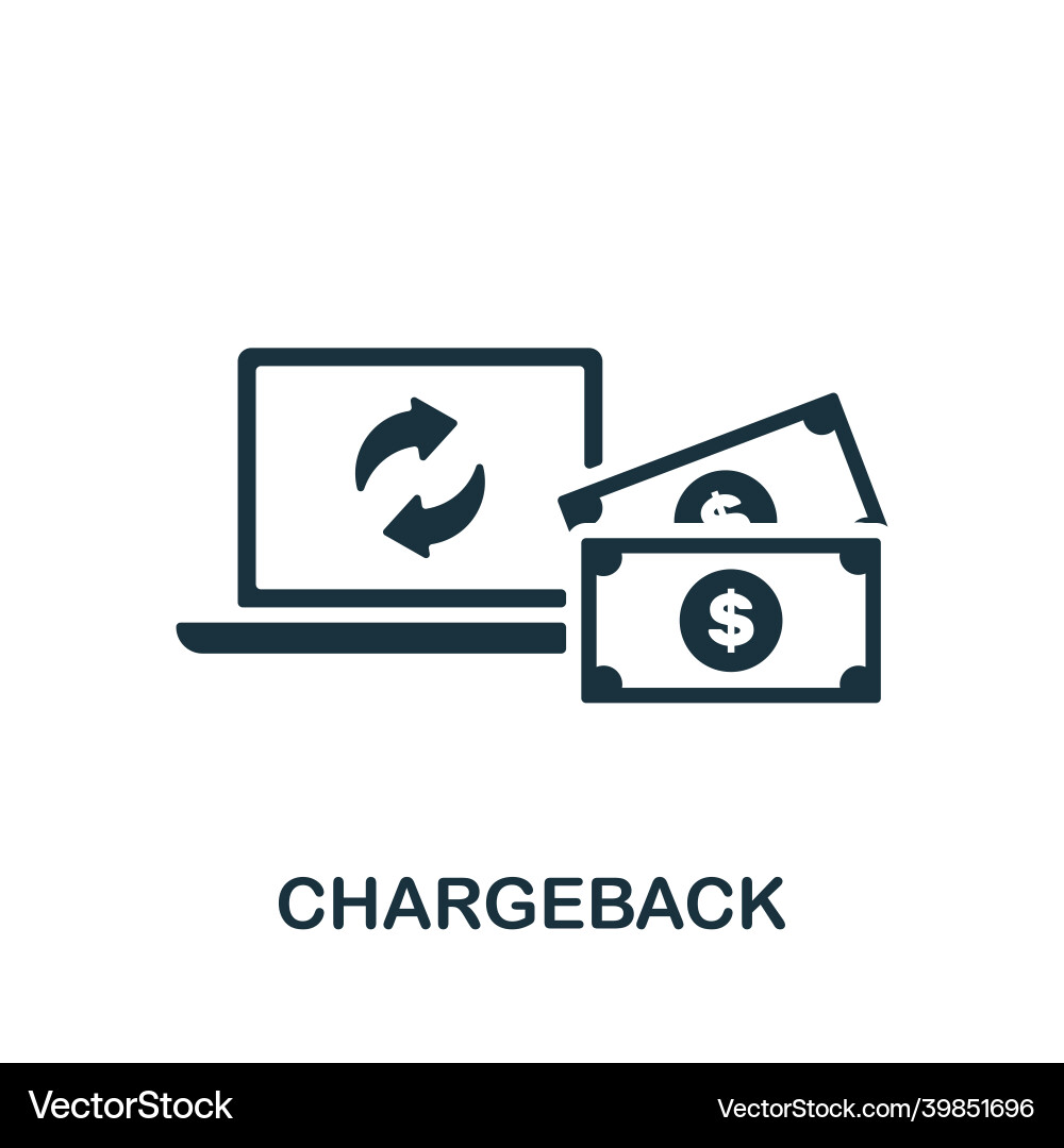 Chargeback icon monochrome sign from affiliate Vector Image