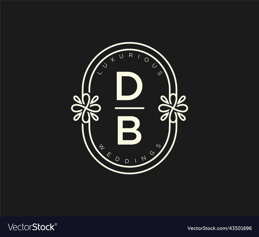 Db initials letter wedding monogram logos Vector Image