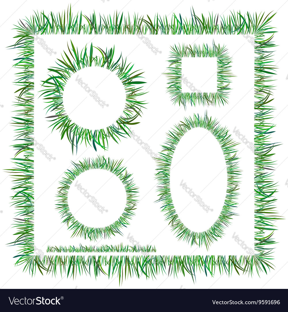 Green grass frames Royalty Free Vector Image - VectorStock