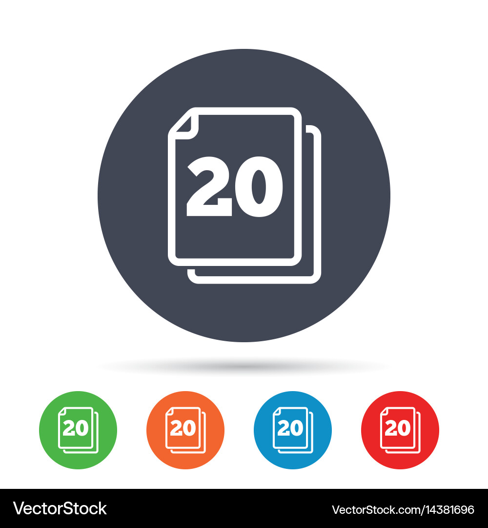 In pack 20 sheets sign icon papers symbol Vector Image