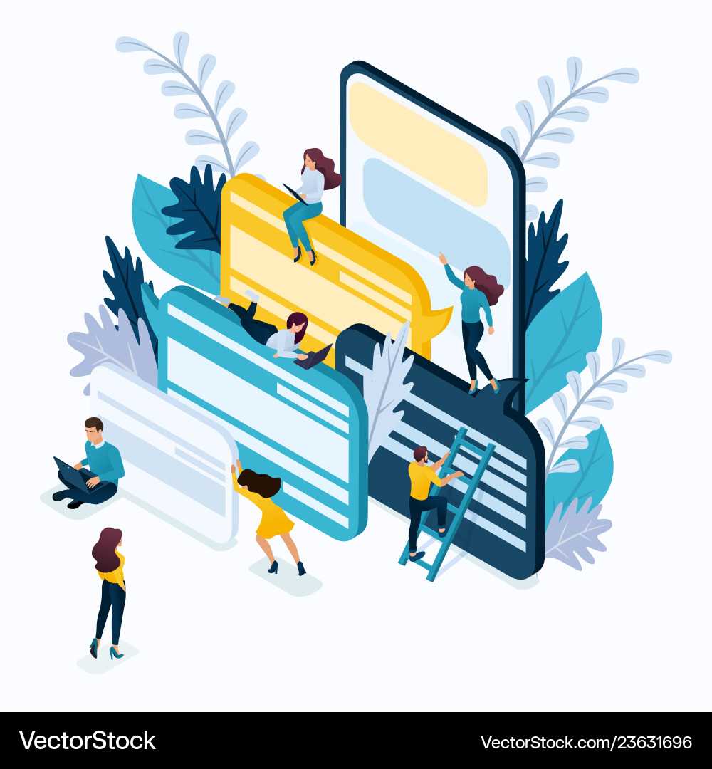 Isometric business concept customer reviews Vector Image