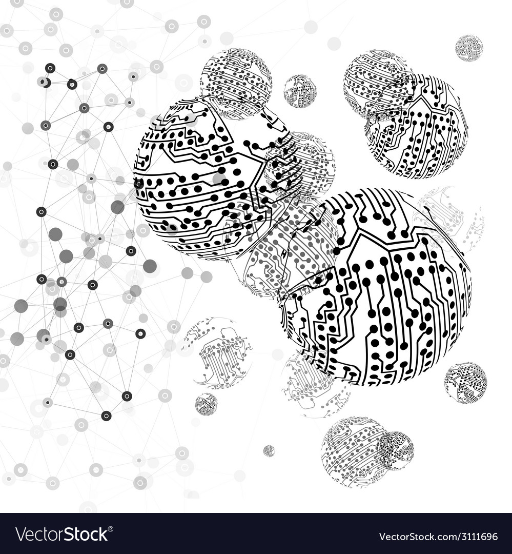 Molecule Structure Gray Background Royalty Free Vector Image