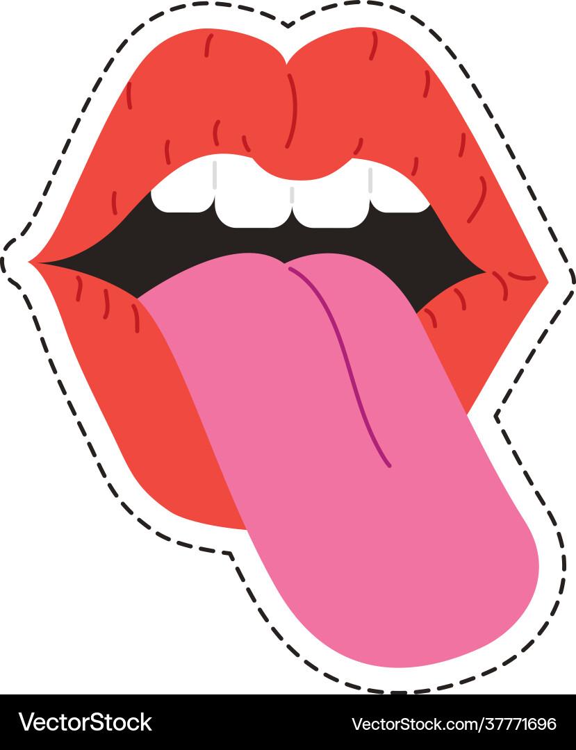 Mouth with tongue out Royalty Free Vector Image