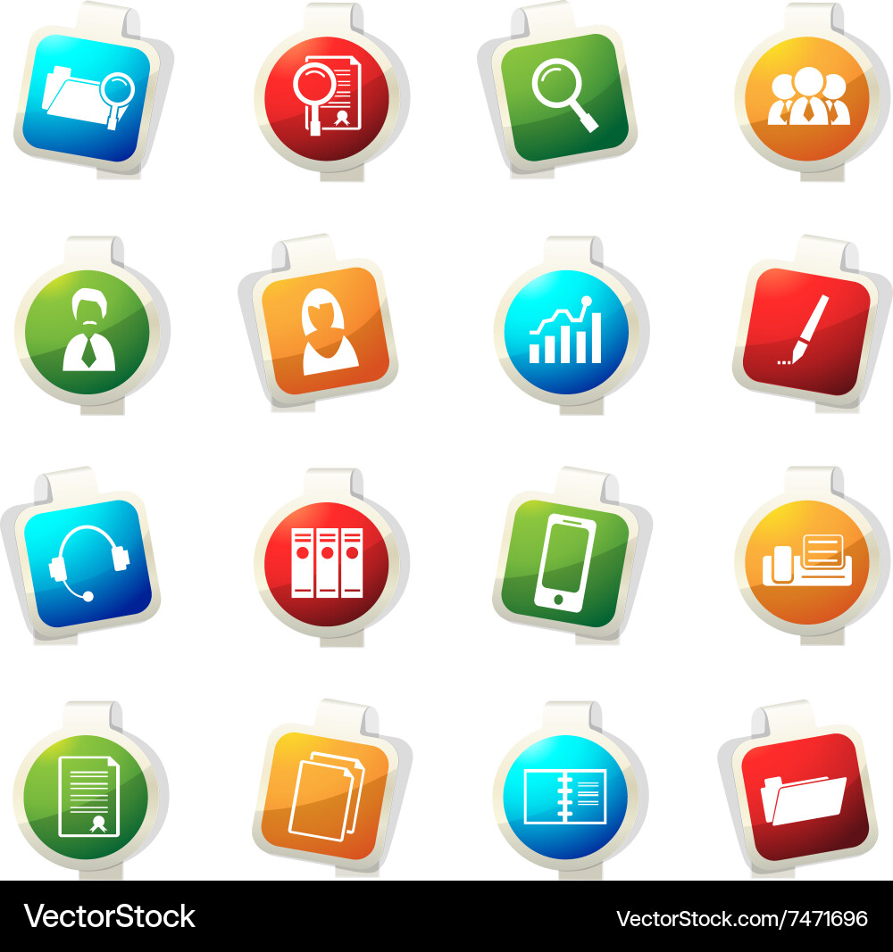 Office and business icons set Royalty Free Vector Image