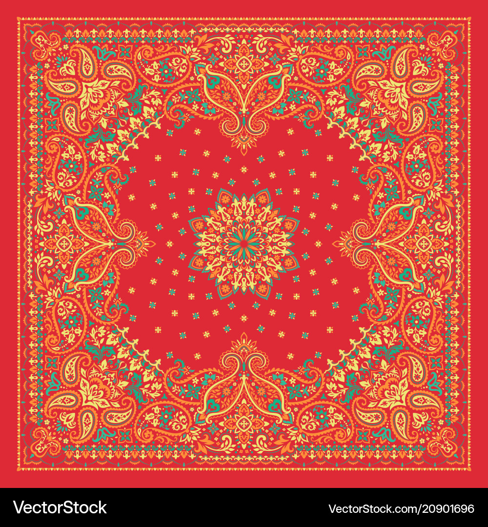Paisley bandana print Royalty Free Vector Image