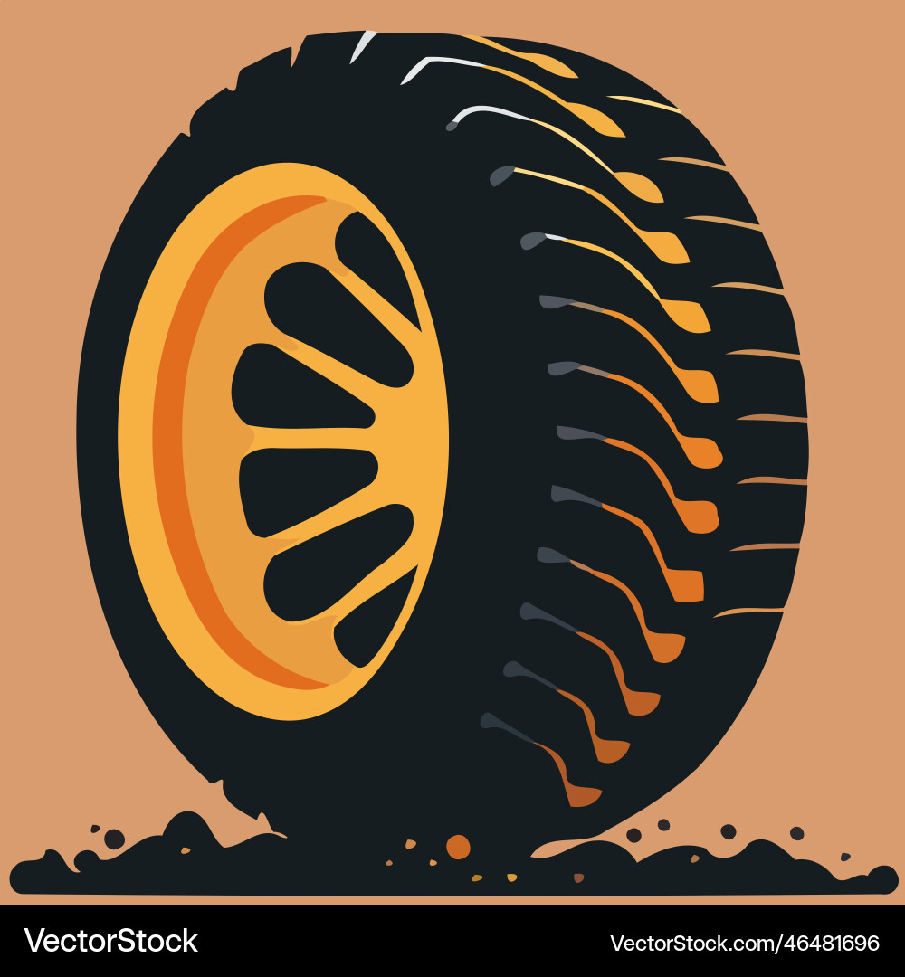 Passenger car tire colored Royalty Free Vector Image