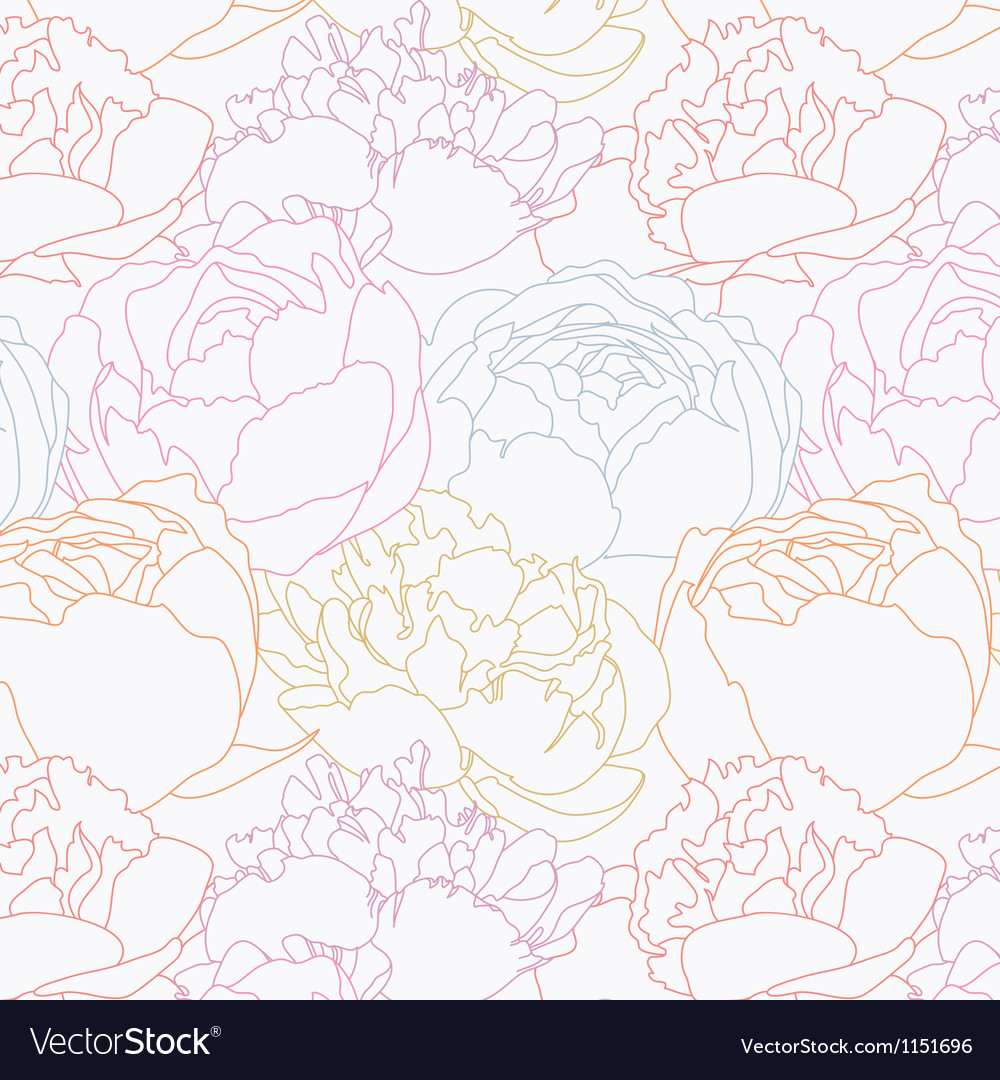 Peonies pattern Royalty Free Vector Image - VectorStock
