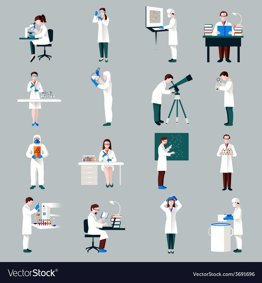 Scientists characters set Royalty Free Vector Image