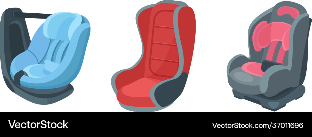 Set child car seats from newborns Royalty Free Vector Image