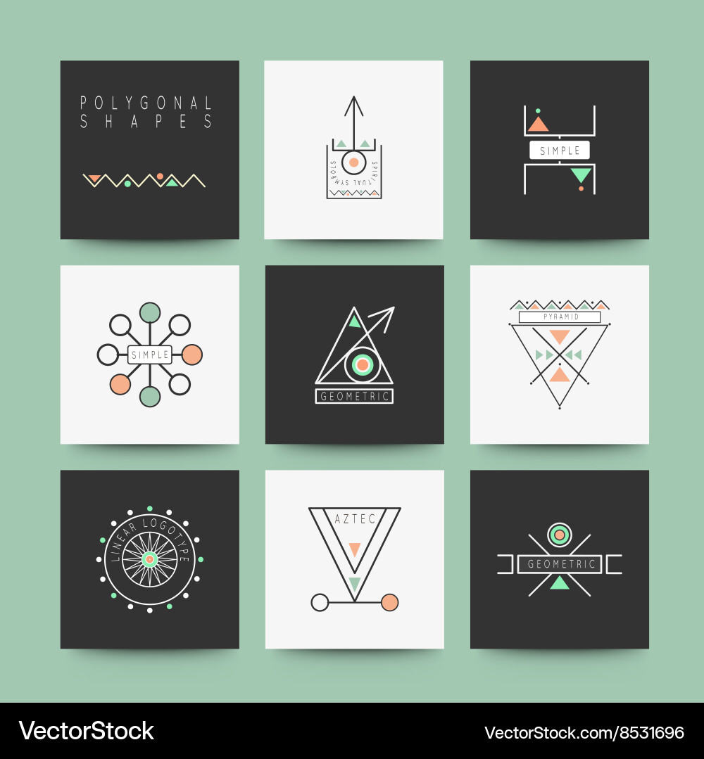 Set of minimal geometric shapes Royalty Free Vector Image