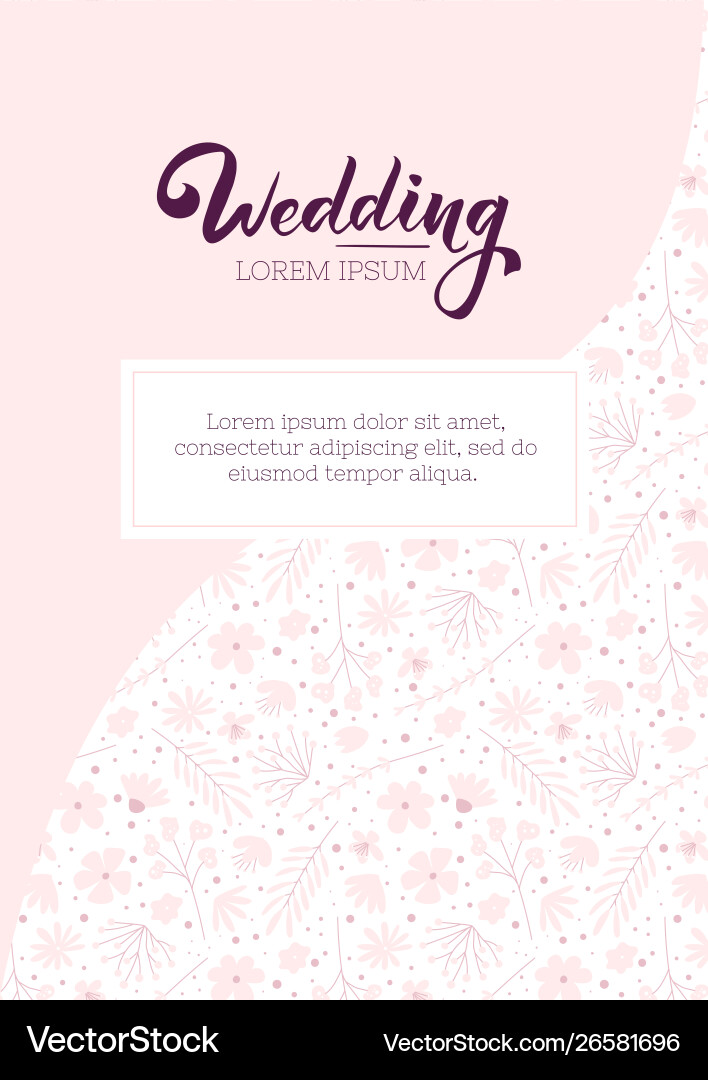 Wedding invitation cute design template floral Vector Image