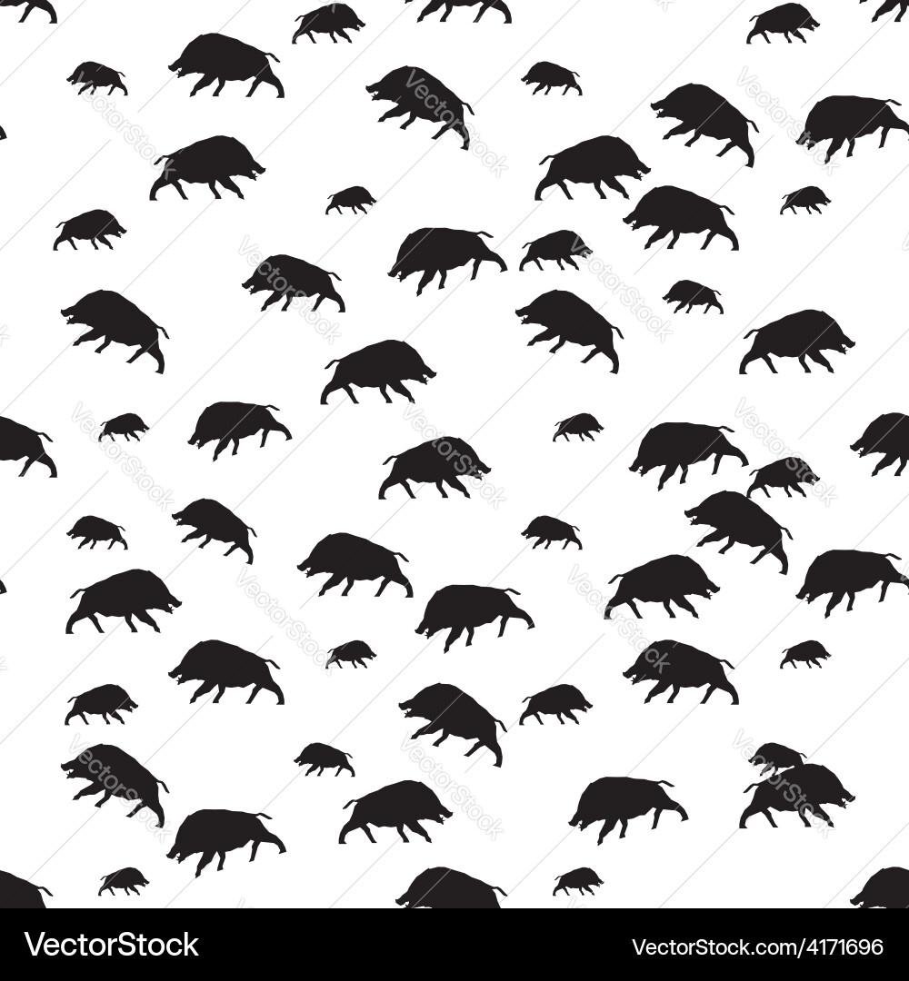 Wild boar seamless Royalty Free Vector Image - VectorStock