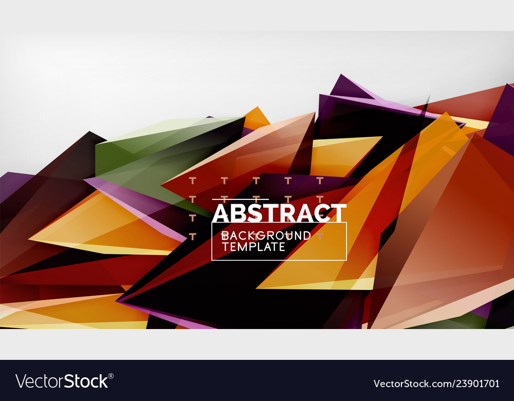 Abstract color triangles geometric background Vector Image